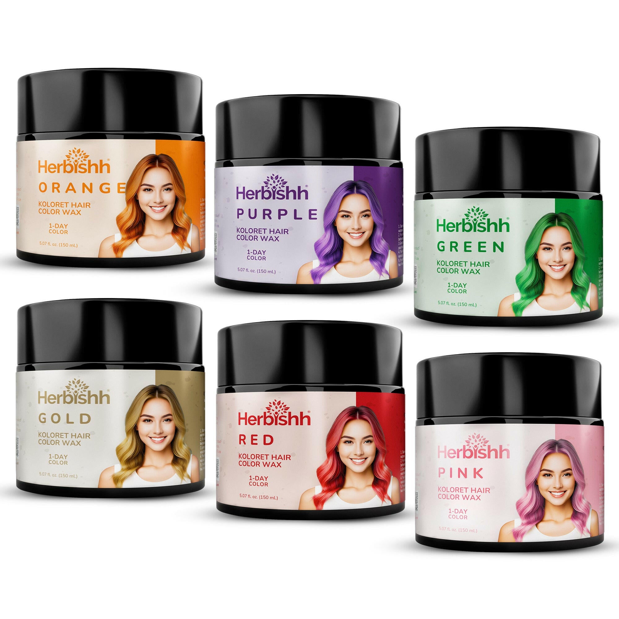 6-Pack Herbishh Koloret Temporary Hair Color Wax Set – herbishh.com
