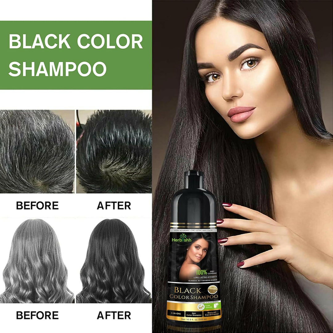 Buy Black Hair Color Shampoo Hair dye shampoo Herbishh herbishh