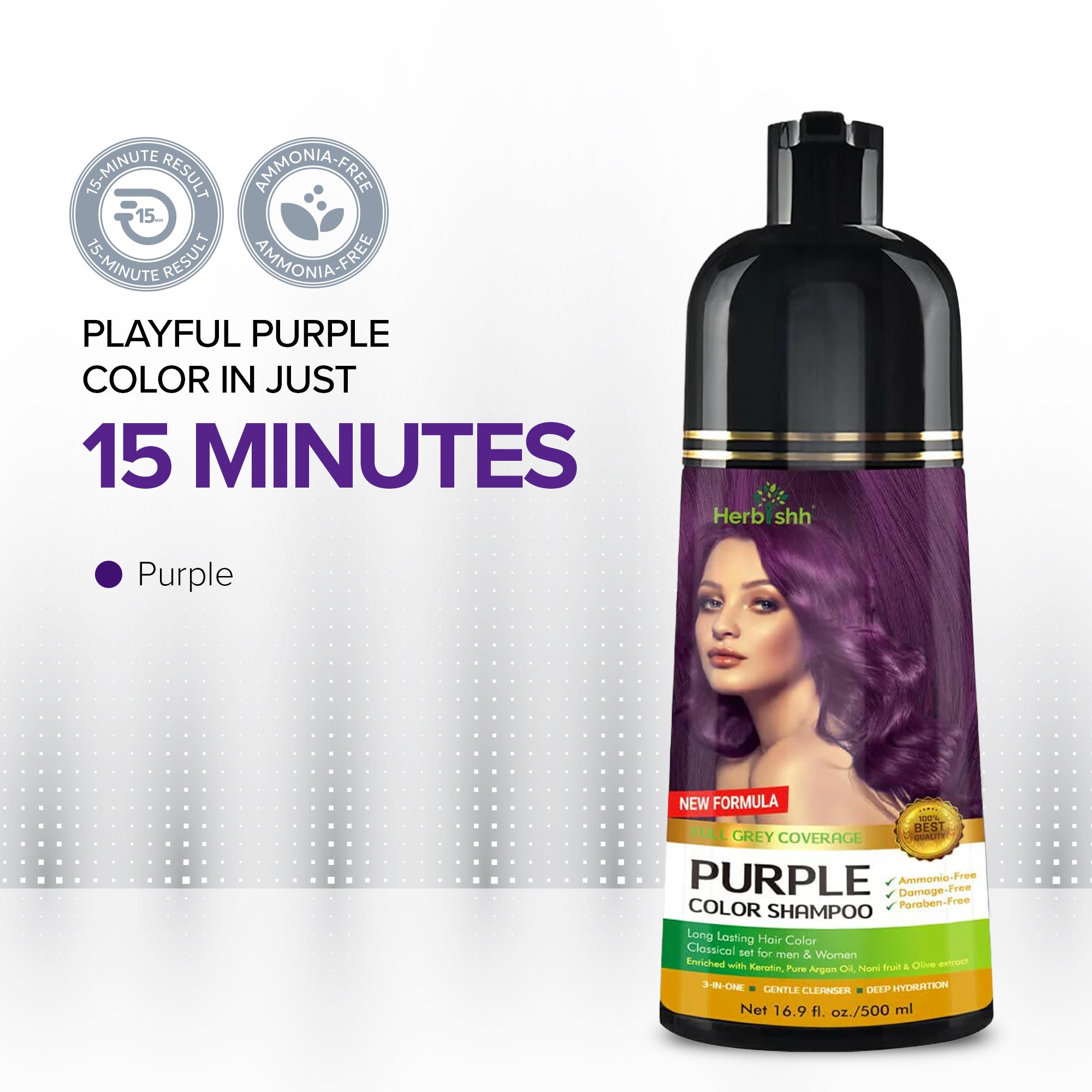 Herbishh Purple Hair Color shampoo | Color + Tone in one wash ...
